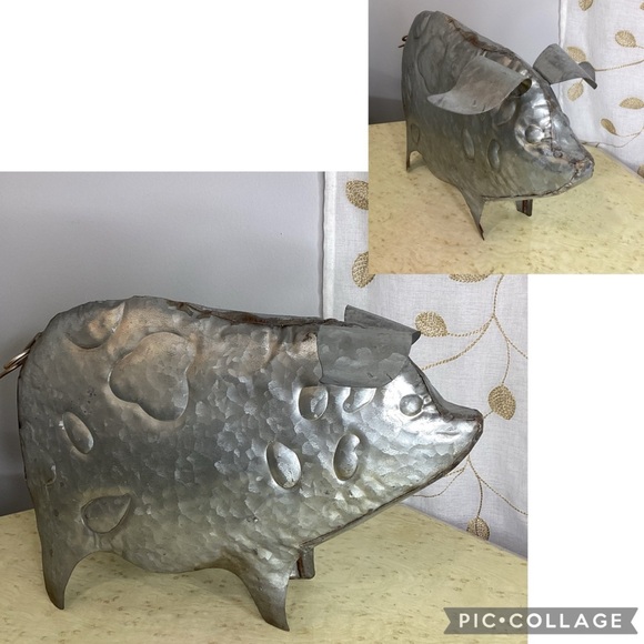 Accents | Rustic Metal Pig Sculpture | Poshmark